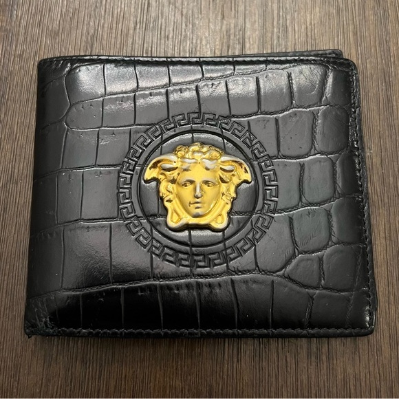 Versace | Bags | Hpx2 Authentic Versace Medusa Croceffect Leather ...